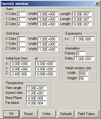 Dialogs OpenGL window